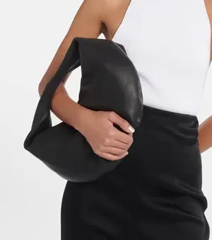Khaite Olivia Medium Leather Shoulder Bag - Black