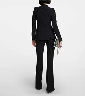 Alexander McQueen Notched Lapel Crepe Blazer