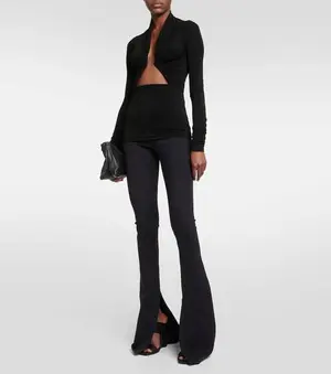 Rick Owens Cutout Jersey Top - Black