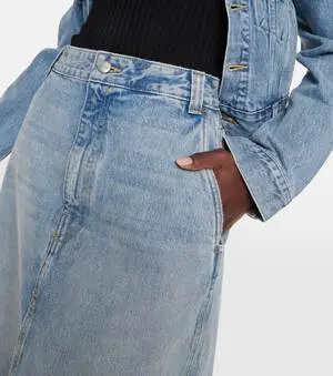 Khaite Charlene Denim Midi Skirt