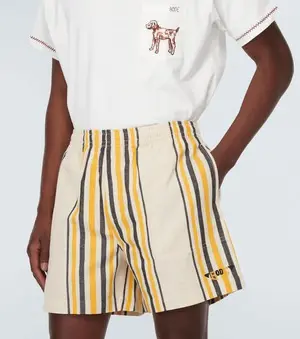 BODE Namesake Striped Cotton Shorts