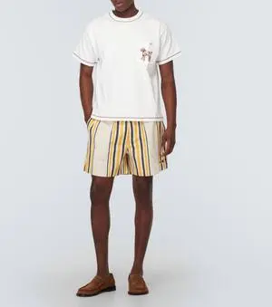 BODE Namesake Striped Cotton Shorts