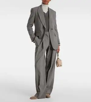 Brunello Cucinelli Wool Wide-leg Trousers