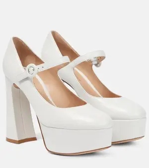 GIANVITO ROSSI Mary Jane Leather Pumps