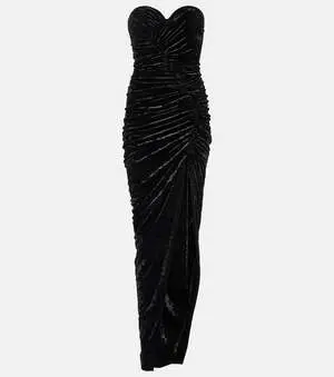 Alexandre Vauthier Ruched Velvet Gown