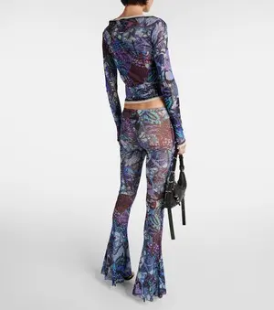 JEAN PAUL GAULTIER Papillon Jersey Flared Pants