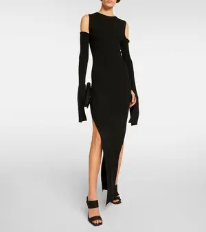 Rick Owens Knitted Virgin Wool Maxi Dress