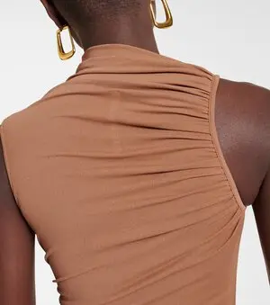 Rick Owens Ruched Jersey Maxi Gown