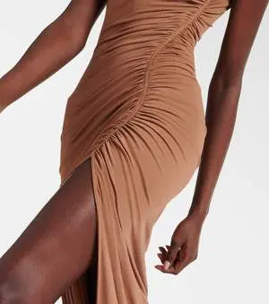 Rick Owens Ruched Jersey Maxi Gown