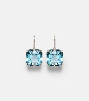 Mateo 14kt Yellow Earrings With Topaz And Diamonds - Gold