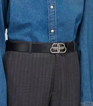 Balenciaga Bb Large Leather Belt