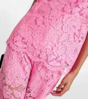 Dolce & Gabbana Floral Lace Top - Pink