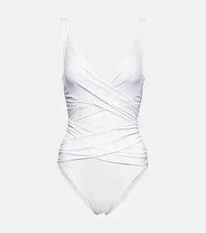 KARLA COLLETTO Ruched One Piece Swimsuit - White