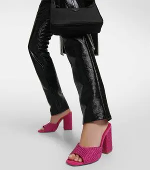 Paris Texas Embellished Suede Mules