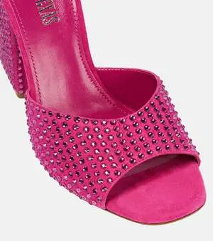 Paris Texas Embellished Suede Mules