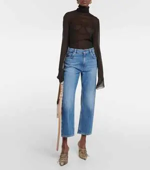 FRAME 70's Cropped Bootcut Jeans In Bernadette Wash