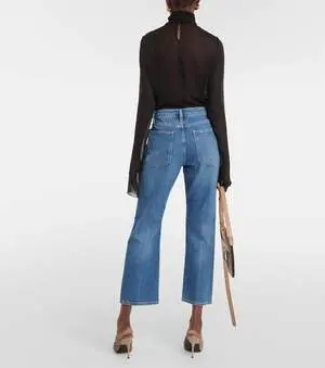 FRAME 70's Cropped Bootcut Jeans In Bernadette Wash