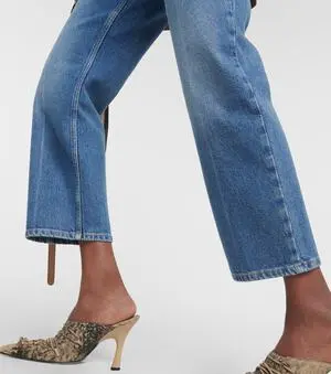 FRAME 70's Cropped Bootcut Jeans In Bernadette Wash