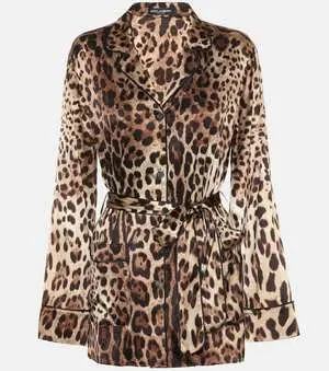 Dolce & Gabbana Leopard-print Silk-blend Top