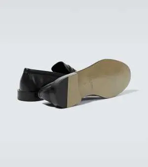 Manolo Blahnik Perry Leather Penny Loafers