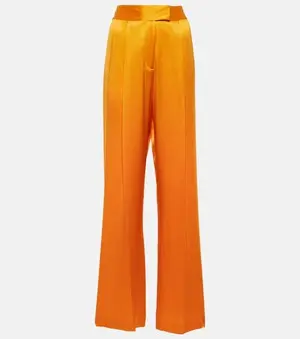 THE SEI High-rise Wide-leg Silk Pants