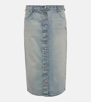 COURREGES Multiflex Denim Midi Skirt