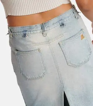 COURREGES Multiflex Denim Midi Skirt
