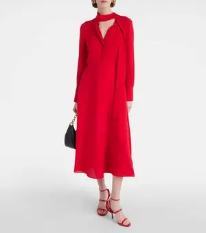 Valentino Garavani Tie-neck Midi Dress
