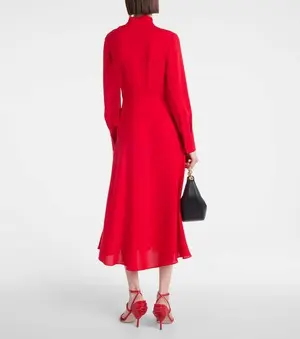 Valentino Garavani Tie-neck Midi Dress