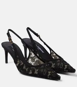 Dolce & Gabbana Lace Slingback Pumps
