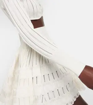 Alaïa Ribbed-knit Cropped Cardigan - White