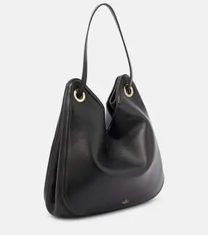 Valentino Garavani Vlogo Moon Medium Leather Tote Bag - Black
