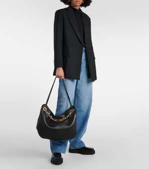 Valentino Garavani Vlogo Moon Medium Leather Tote Bag - Black
