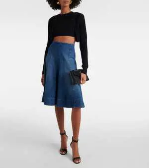 AYA MUSE Ribbed-knit Crop Top