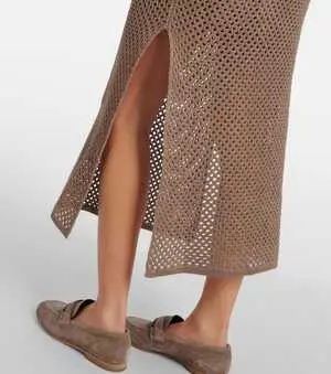 Brunello Cucinelli Cotton Mesh Polo Shirt Dress