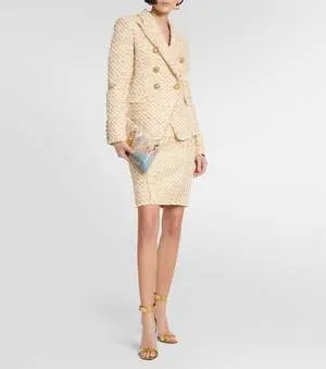 Balmain High-rise Tweed Miniskirt
