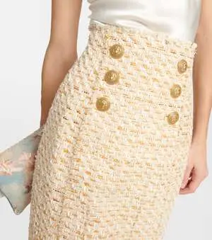 Balmain High-rise Tweed Miniskirt