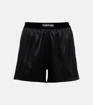 TOM FORD Silk-blend Shorts - Black