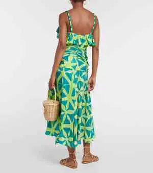 Ulla Johnson Zoya Printed Silk Midi Dress - Multicoloured