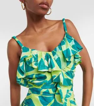 Ulla Johnson Zoya Printed Silk Midi Dress - Multicoloured