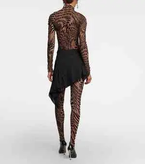 MUGLER Asymmetrical High-rise Mini Skirt