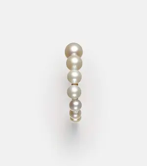 Sophie Bille Brahe Petit Boucle De Perle Hoop Earring - White
