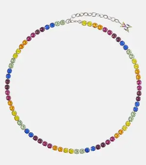 Amina Muaddi Tennis Crystal Necklace - Multicoloured