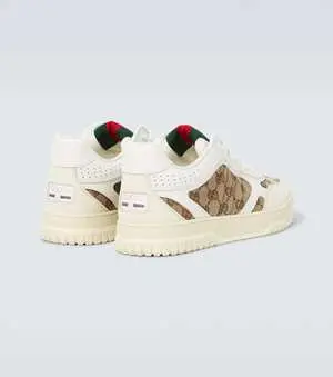 Gucci Re-web Gg Canvas Lace-up Sneakers - White