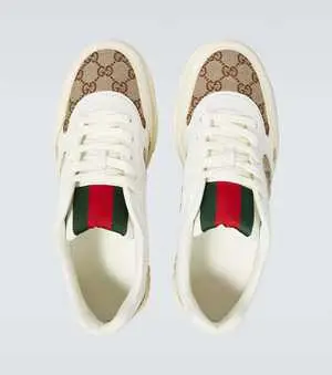 Gucci Re-web Gg Canvas Lace-up Sneakers - White