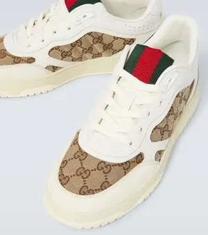 Gucci Re-web Gg Canvas Lace-up Sneakers - White