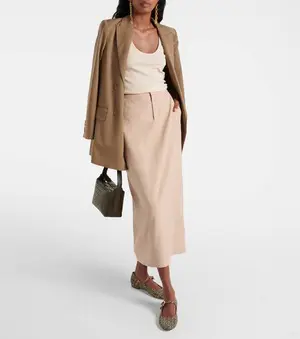 Vince Linen-blend Maxi Skirt