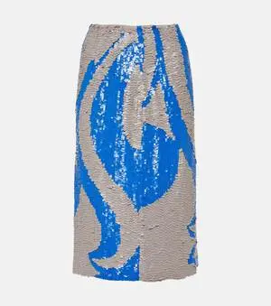 Dries Van Noten Sequined Midi Skirt