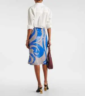 Dries Van Noten Sequined Midi Skirt