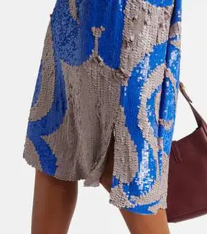 Dries Van Noten Sequined Midi Skirt